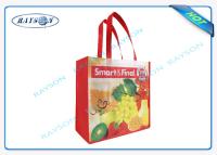 China Handle Red 100% Virgin Polypropylene PP Non Woven Shopping Bag Silkscreen Printing for sale