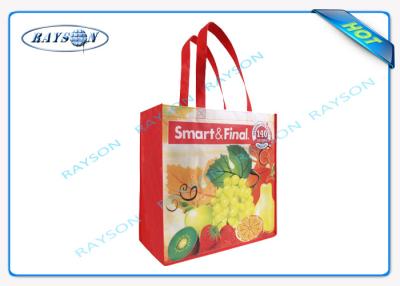 China Handle Red 100% Virgin Polypropylene PP Non Woven Shopping Bag Silkscreen Printing for sale