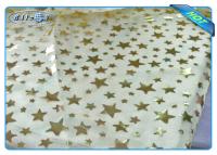 China Diposable Golden Star Printed Non woven Tablecloth Roll / Piece For Christmas Decoration for sale