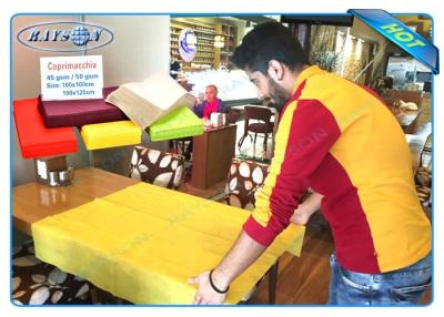 China Cutting Piece 45 Gr / 50gr / 60gr / 70gr PP Spunbond Non Woven Tablecloth For Resturant for sale