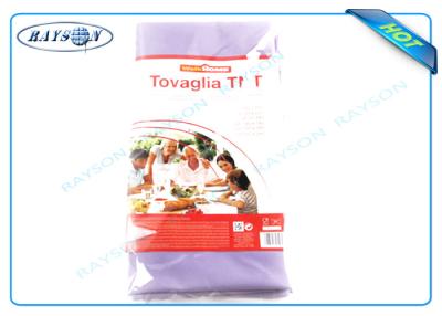 China Purple 38GSM-70GSM Disposable PP Spunbond Non Woven Cloth Tablecloths For Outdoor Restaurant / Party  / Wedding for sale