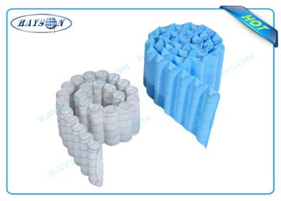 China White And Blue Color PP Spunbond Non Woven Fabric For Inner Pocket Spring for sale