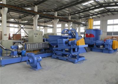 China Plastic Granulator Machine , PET PVC Extruder Machine With 110L Kneader And Force Feeder for sale