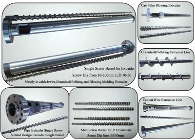 China Plastic Extruder Machine Parts Single Screw And Barrel 38CrMoAlA/SKD61/42CrMo for sale