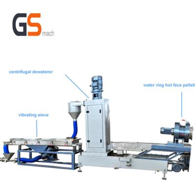 China Water Ring Pelleting System Plastic Pelletizing Process 300 - 400 Kg / H Speed for sale