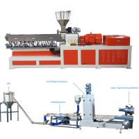 China High Capacity Plastic Dual Screw Extruder With Water Ring Pelletizing System for sale