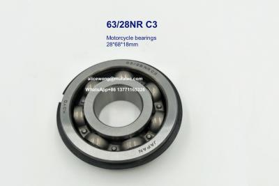 China 63/28NR C3 Motorcycle Bearings 28x68x18mm with Snap Rings for Automotive Parts for sale