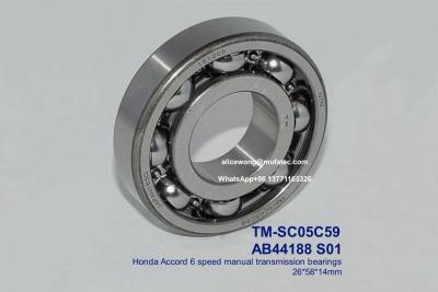 China TM-SC05C59 AB44188 S01 Honda Accord 6 Speed Manual Transmission Bearing 26x58x14mm for sale