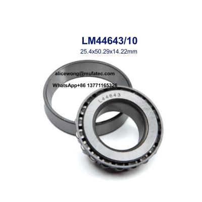 China Automotive Bearings LM44643/10 25.4x50.29x14.22mm Tapered Roller Bearings for sale