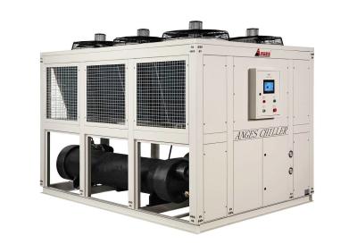 China 120HP Air Cooled Screw Industrial Water Chiller - 382.8 kW Cooling Capacity, 125 kW Power Input for sale