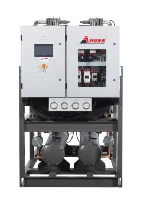 China 50hp Industrial Water Chiller Integrated System Semi Hermetic Screw Type 164kw Cooling Capacity for sale