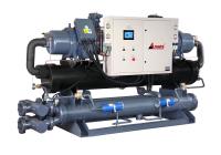 China Water Cooled Screw Chiller 40HP 143kW for Plastic Extrusion Semi-Hermetic Compressor Shell and Tube for sale