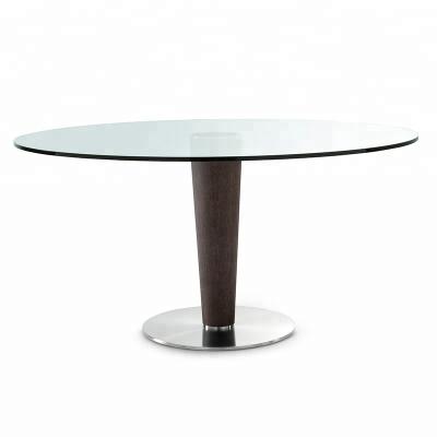 China DINING TABLE Imported Contemporary 12mm Thick 4 6 8 Seaters Round Fiberglass Tempered Glass Top Metal Base Dining Dining Table for sale