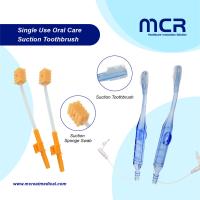 China Medical Silicone Suction Toothbrush with Transparent Handle for ICU Nursing Care - GMP & ISO 13485 Certified for sale
