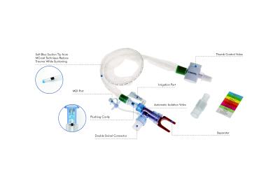 China Closed Suction Catheter Double Swivel Elbow Automatic Flushing 72H 10Fr 600mm for sale