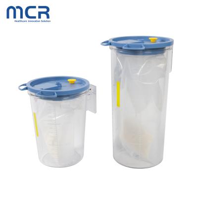 China Disposable Suction Liner Bag Medical Grade PP Transparent 1.5L 2.5L Ethylene Oxide Sterilization ICU OR for sale