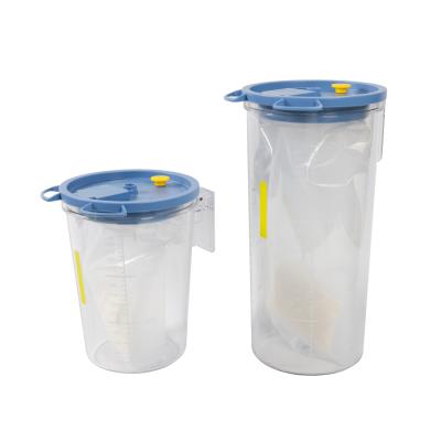 China Disposable Medical Suction Liner Bag 1500ml 2500ml with Anti-Overflow Canister EO Sterile for sale