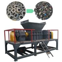 China Dual Shaft Shredder 400mm Chamber Scrap Tire Plastic Cardboard Rubber Shredding Machine for sale