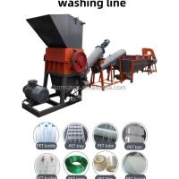 China PET Plastic Bottle Crushing Washing Recycling Line 300-2000kg/h Label Removal for sale