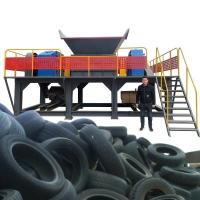 China Tire Shredder Machine 50-200mm Output Dual Shaft Rubber Shredder for Car Truck Tire Hub Recycling for sale