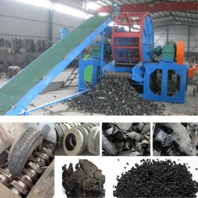China Industrial Tire Shredder Machine 50-200mm Output Double Shaft Rubber Crumb Recycling 37kW for sale