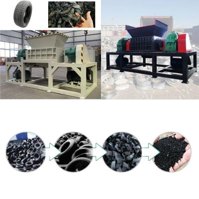 China Double Shaft Tire Shredder 50-200mm Output for Rubber Recycling Industry for sale