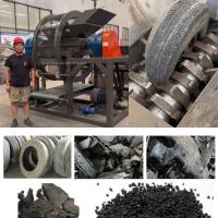 China Vertical Twin-Shaft Shredder 50-200mm Output for Waste Rubber Tires Recycling 37KW for sale