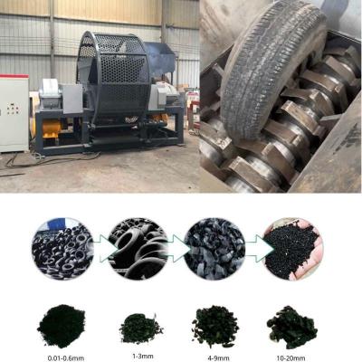 China Double Shaft Tire Shredder 50-200mm Output 15-220KW Waste Rubber Cutting Machine for sale