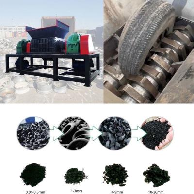 China Double Shaft Tire Shredder 50-200mm Output 15-220kw for Rubber Recycling for sale