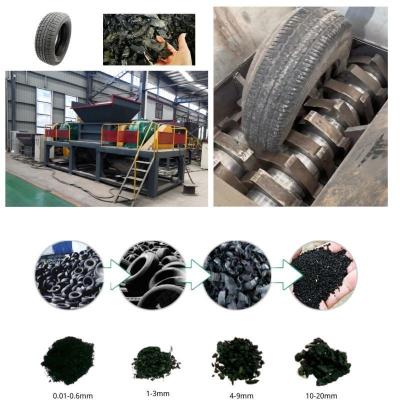 China Double Shaft Rubber Powder Recycling Machine 50-200mm Output for Tyre Shredder for sale