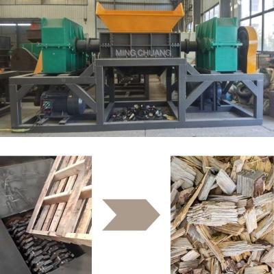 China Industrial Double Shaft Shredder Crusher for Wood Furniture Appliances 400-2200mm Chamber for sale