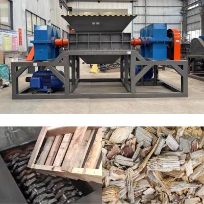 China Industrial Twin Shaft Wood Chipper Shredder 400mm Blade Diameter 7.5kW Motor for Recycling for sale