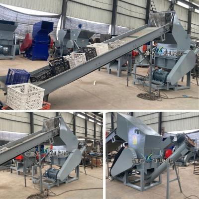 China PET Plastic Bottle Hot Washing Production Line 300-2000 kg/h Tangential Feed for sale