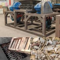 China 30000kg Twin Shaft Wood Shredder for Logs Timber Construction with Iron Removal 450mm Blade for sale