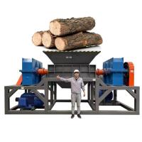 China 30000kg Twin Shaft Wood Shredder for Logs Timber Construction with Iron Removal 450mm Blade for sale