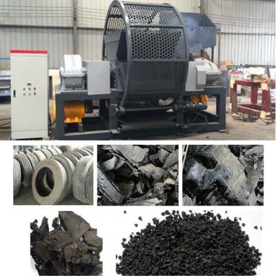 China 380V Dual Shaft Tire Shredding Machine 50-200mm Output 6400kg Weight for Car Truck Rubber for sale