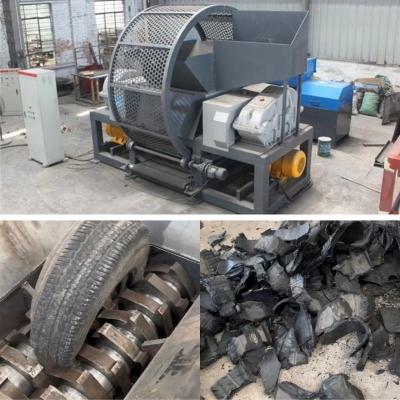 China Vertical Structure Old Tire Recycling Shredder for Rubber Powder Making Technology for sale