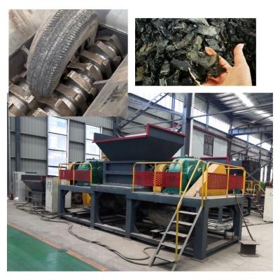 China Customized Dual Shaft Tire Rim Shredder 50-200 mm Output for Waste Tire Recycling for sale