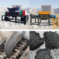 China Double Shaft Tire Shredder 50-200mm Output Scrap Car Truck Rubber Recycling Machinery for sale