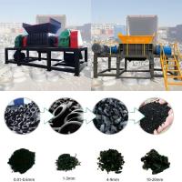 China Double Shaft Tire Shredder 3300x1900x2200mm 50-200mm Output for Rubber Recycling for sale
