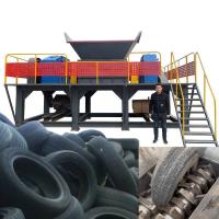 China Double Shaft Tire Shredder 50-200mm Rubber Crumb Recycling Machine 15-220KW for sale