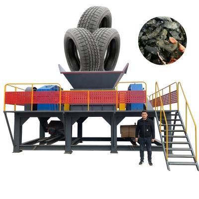 China 380V Customized Double Shaft Tire Shredder 50-200mm Output for Tire Recycling for sale