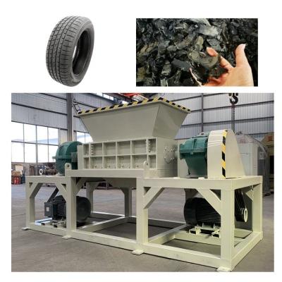 China Automatic Waste Rubber Tire Recycling Equipment Double Shaft Shredder 50-200mm Output for sale