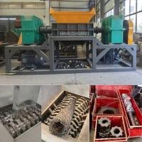 China Large Capacity Twin Shaft Metal Shredder 22-110kW Scrap Steel Iron Crushing Machine for sale