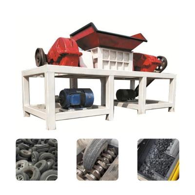 China Double Shaft Shredder 50-200mm Output for Waste Rubber Tire Recycling Machinery 15-220kW for sale