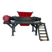 China Double Shaft Shredder 800-2200mm Chamber for Tire Rubber Metal Wood Plastic Waste Shredding for sale