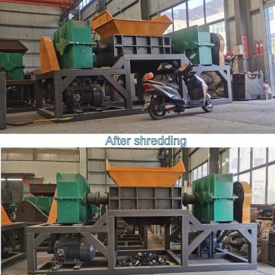China 45kw*2 Scrap Aluminum Shredder Crusher Recycling Machine with Planetary Reducer 5-8tph for sale