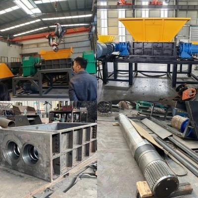 China Heavy Duty Double Shaft Metal Shredder 22-110kW for Scrap Iron Steel Copper Aluminum for sale