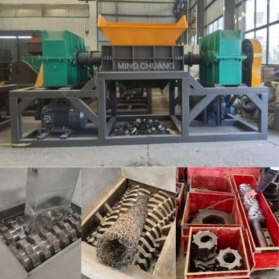 China Double Shaft Scrap Metal Shredder 22-110kW Heavy Duty Shredding Machine for Metal Drum Car Engine Copper Aluminum for sale