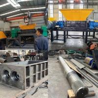 China Double Shaft Scrap Metal Shredder 22-110kW Heavy Duty Shredding Machine for Metal Drum Car Engine Copper Aluminum for sale